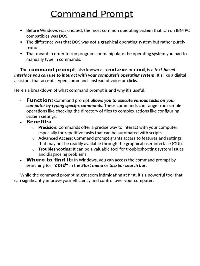 Command Prompt | PDF