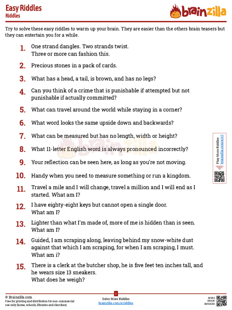 Easy Riddles | PDF