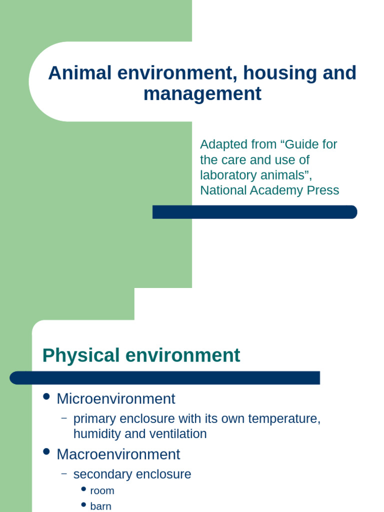 Animal Environment, Housing and Management | PDF