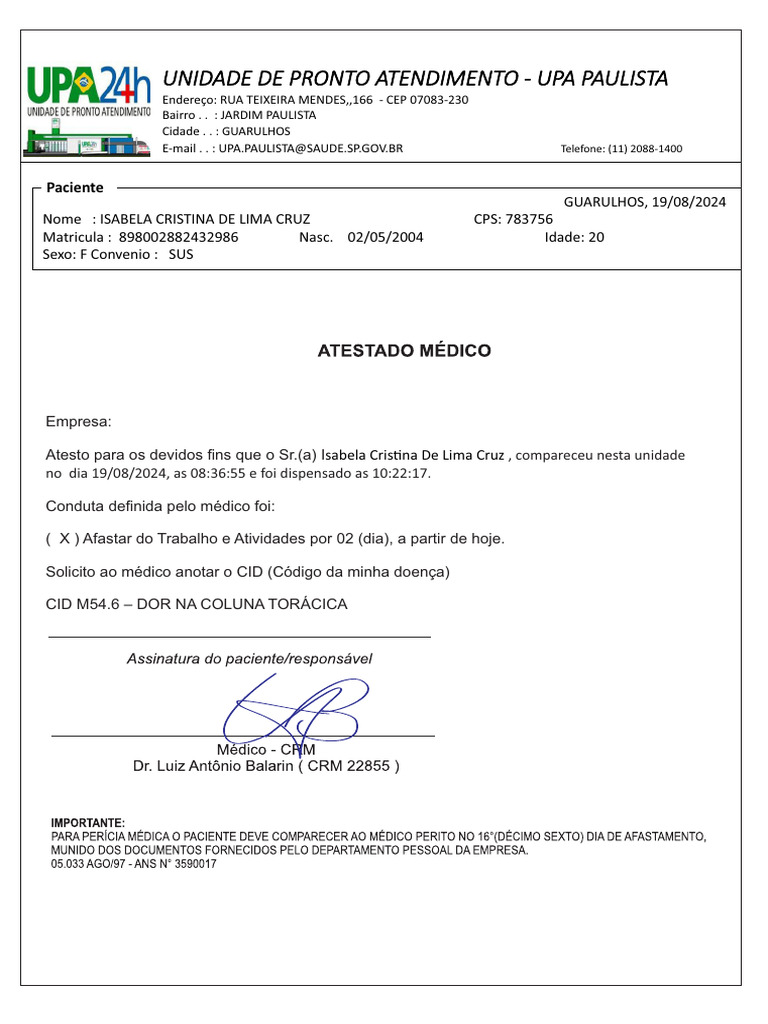 Atestado Guarulhos | PDF