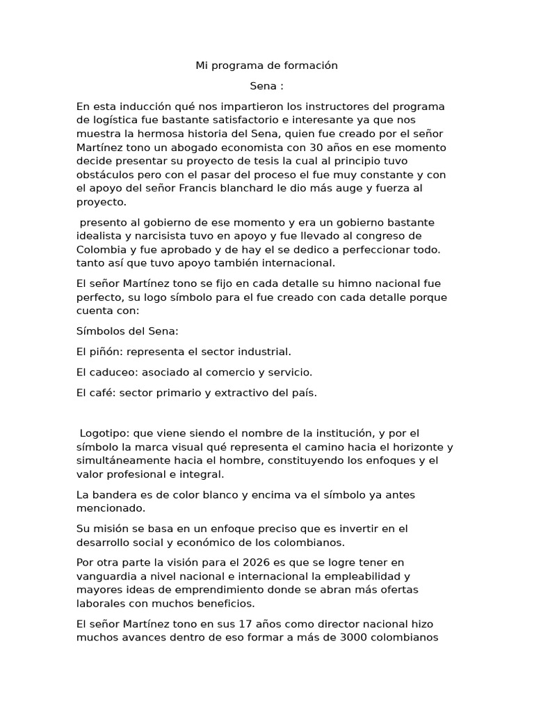 Mi Programa de Formación Sena | PDF
