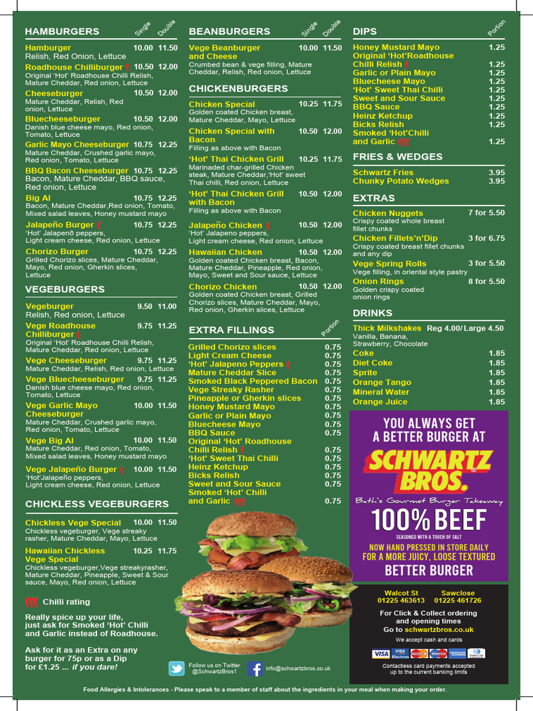 Schwartz Menu 051023 | PDF