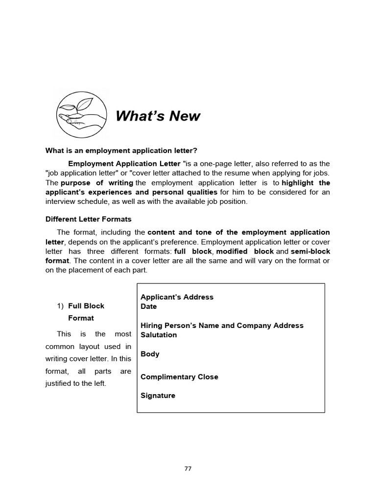 RW Las Employment Application Letter | PDF