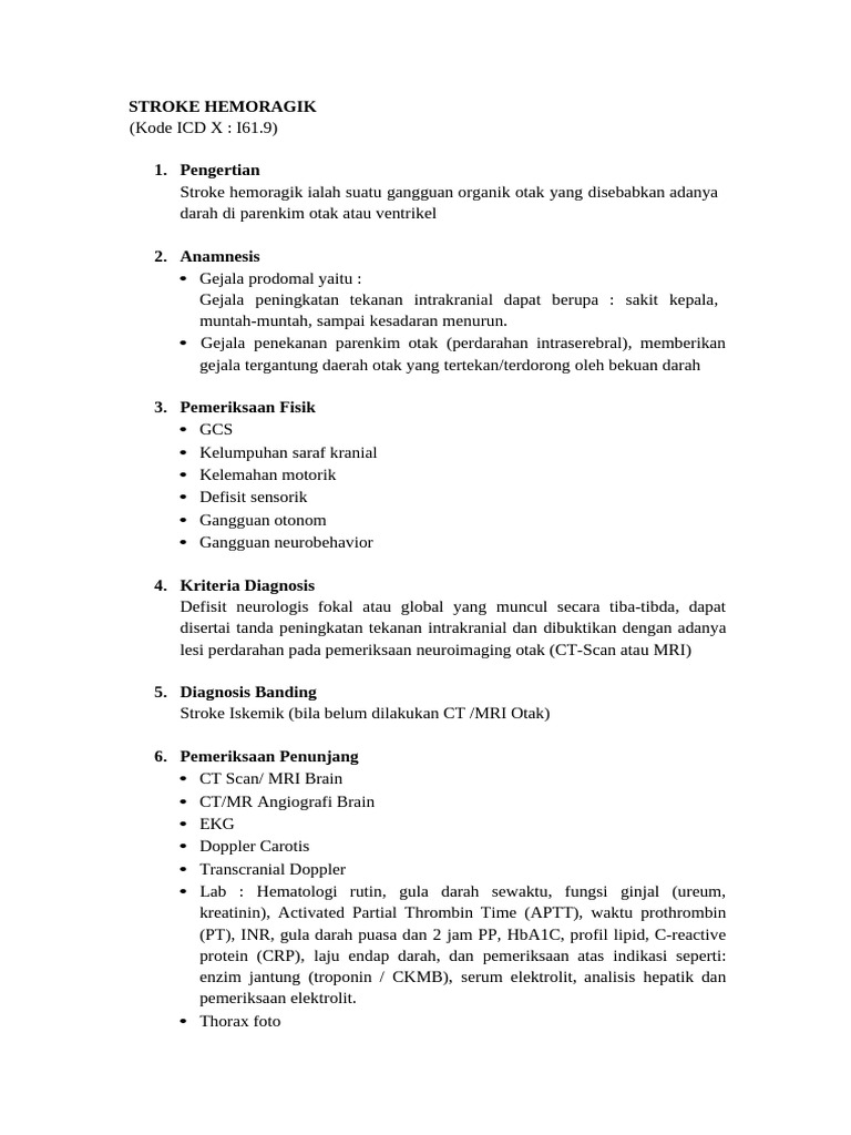 PPK STROKE HEMORAGIK | PDF