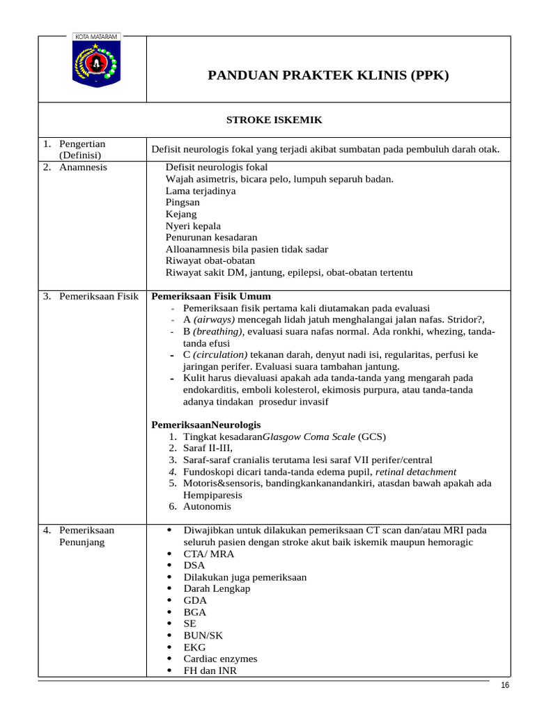 PPK Stroke Infark | PDF