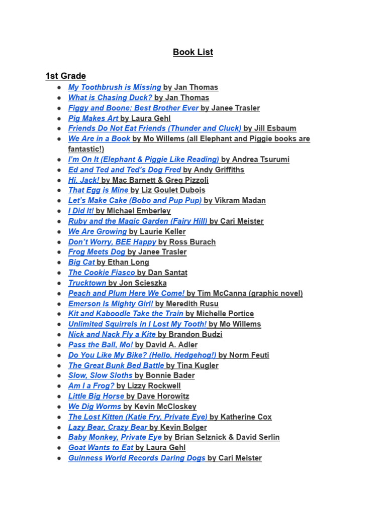 Leveled Book Lists (국제학교 권장도서) | PDF