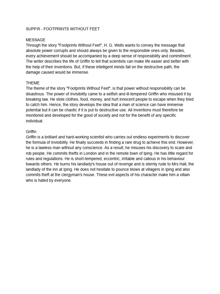 Footprints without Feet | PDF