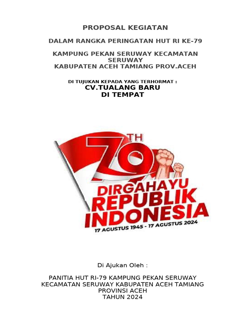 807 Proposal Lomba 17 Agustus RT | PDF