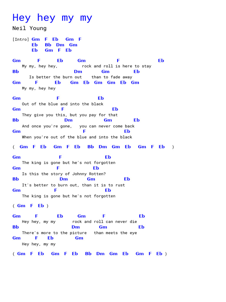 08 - Hey Hey My My - Neil Young | PDF
