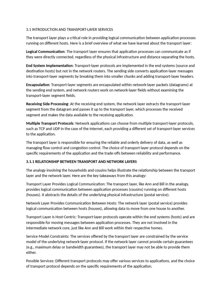 COMPUTER NETWORKS Chapter 3 | PDF