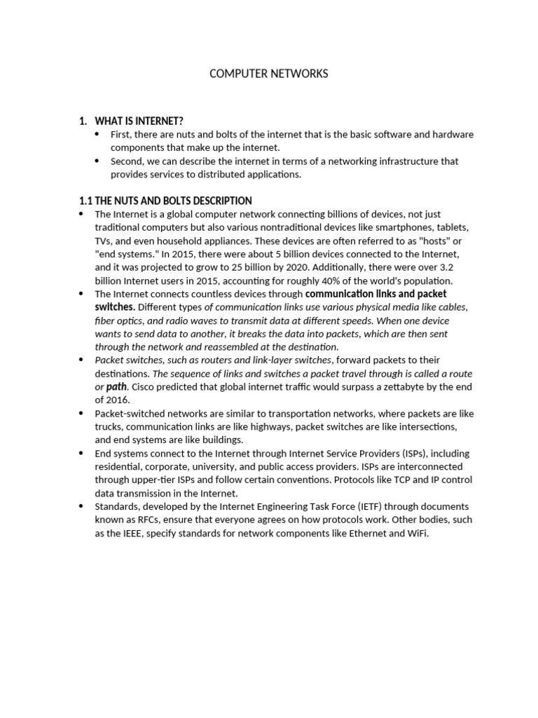 COMPUTER NETWORKS Chapter 1 | PDF