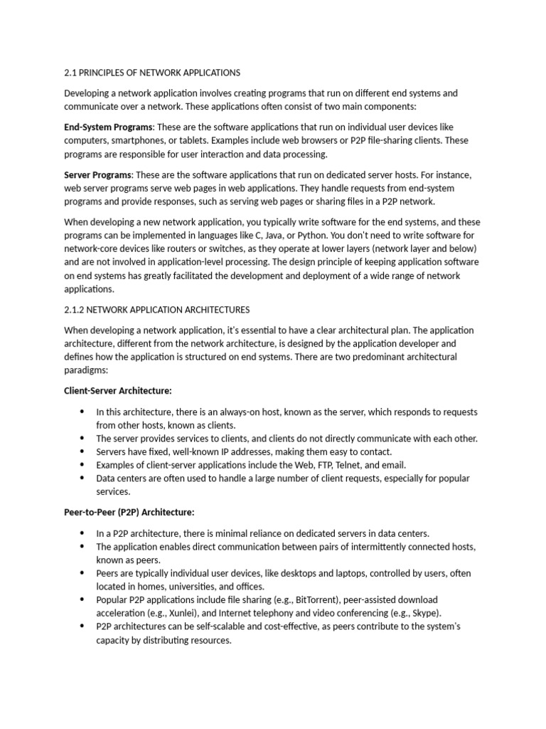 COMPUTER NETWORKS Chapter 2 | PDF
