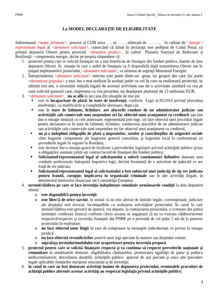Anexa 3 Ghid Modele Declaratii Stocare Bateri | PDF