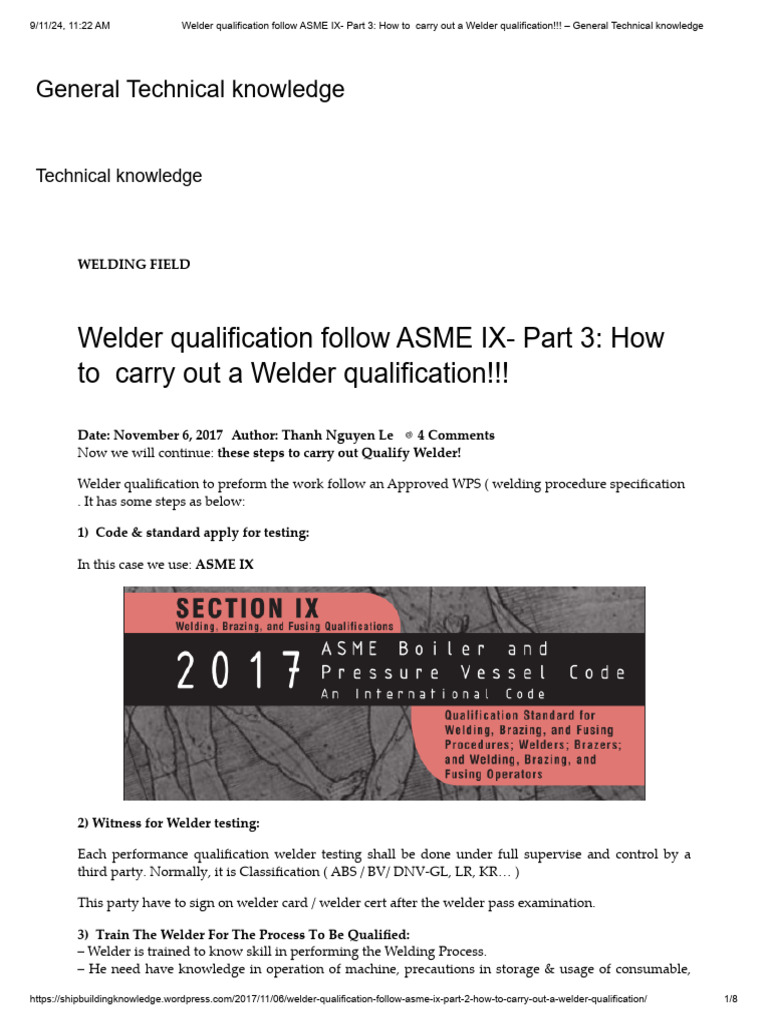 Welder Qualification Follow ASME IX- Part 3_ How to Carry Out a Welder Qualification ...