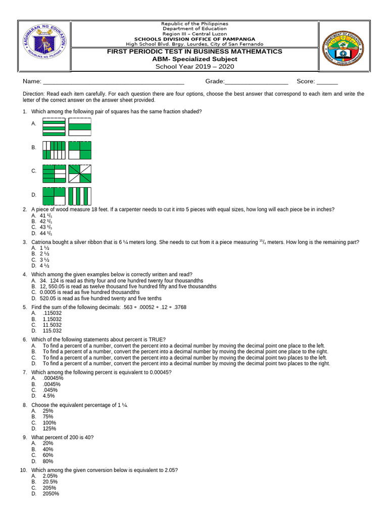 Abm Specialized Business Mathematics | PDF
