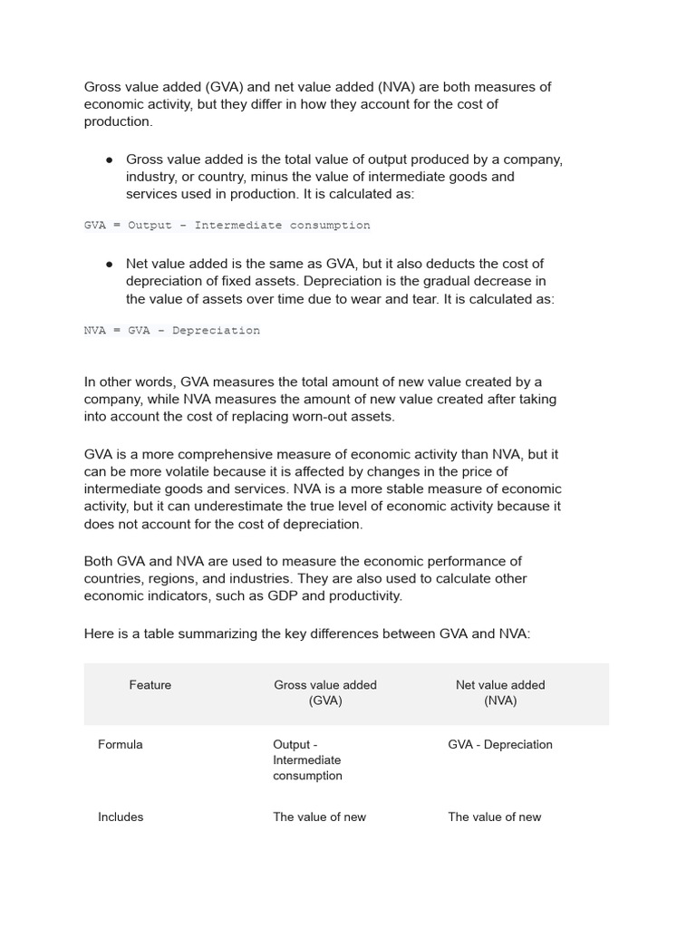Gross Value Added Vs Net Value Added | PDF | Gross Value Added | Value Added