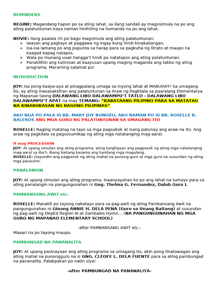 MES Recognition Script FINAL | PDF