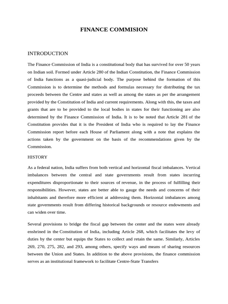 Finance Commision | PDF