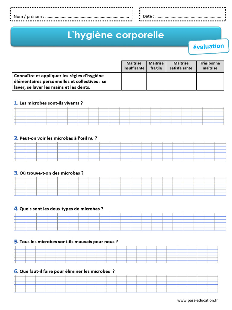 Hygiène-corporelle-Cp-Ce1-Ce2-Evaluation-EMC | PDF