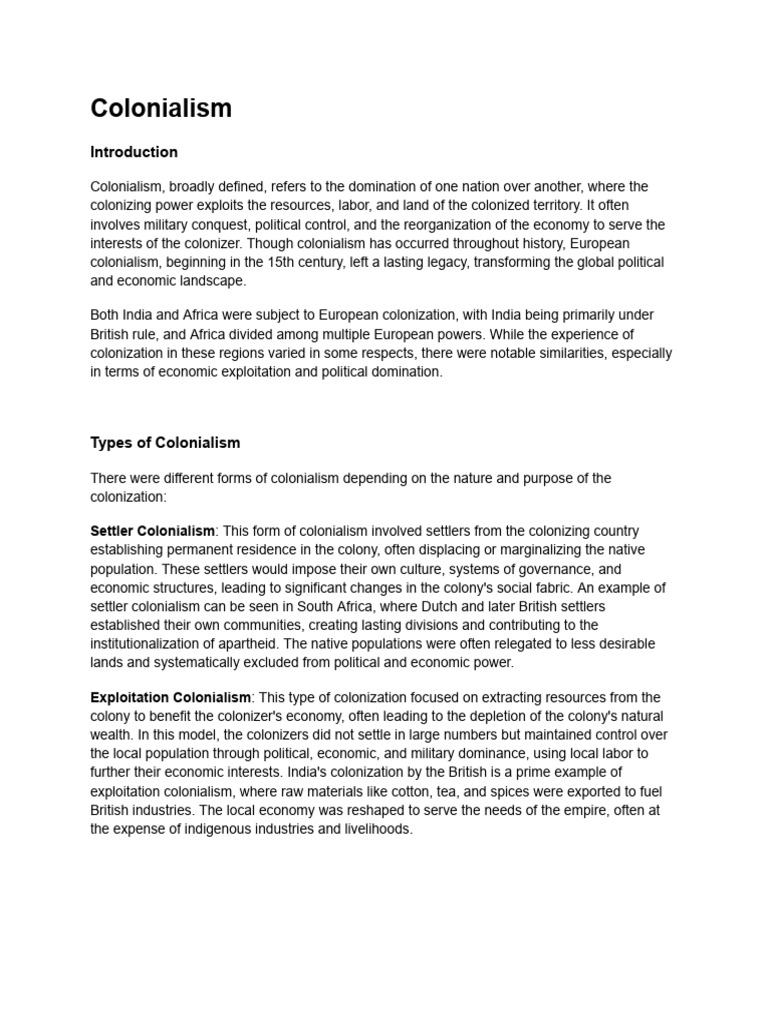 What Is Colonialism | PDF