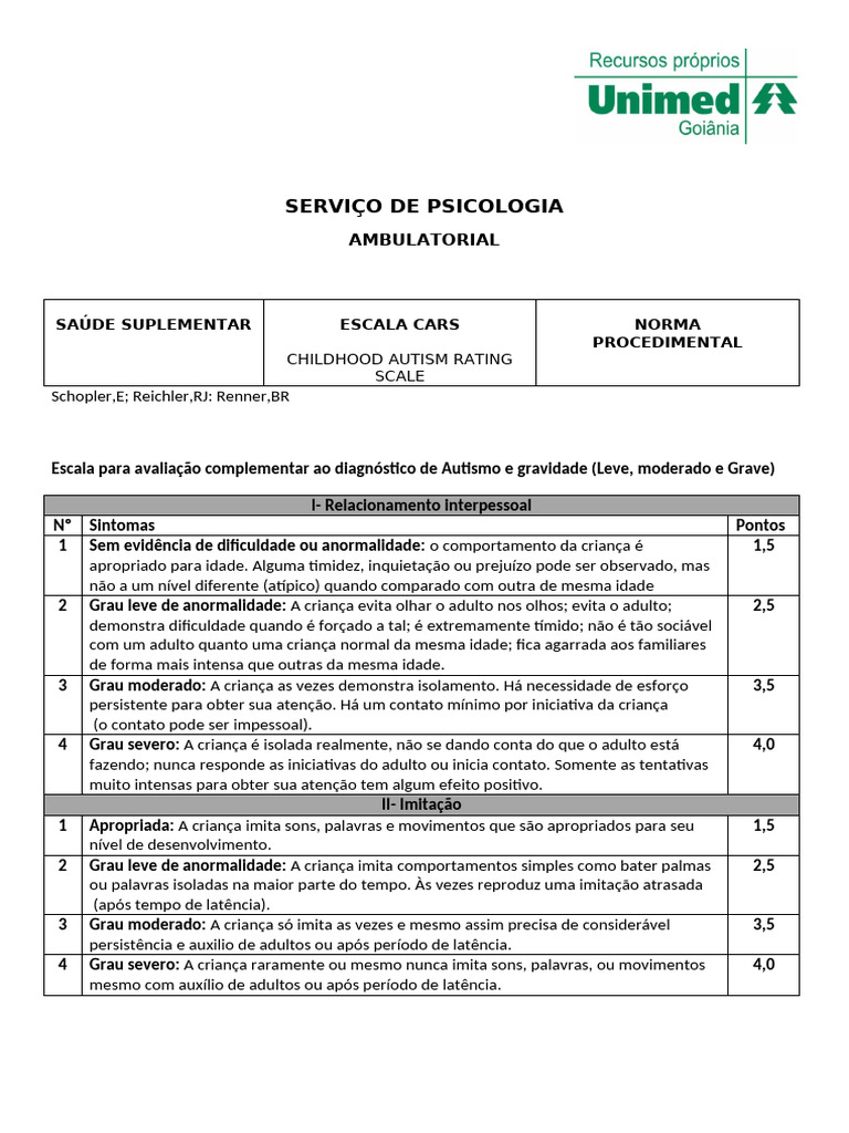 Escala de CARS | PDF