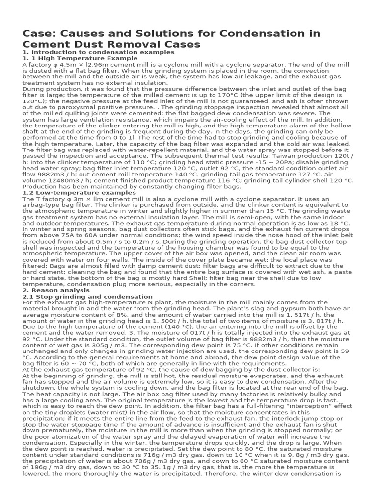 Cement Mill Exhaust Gas | PDF