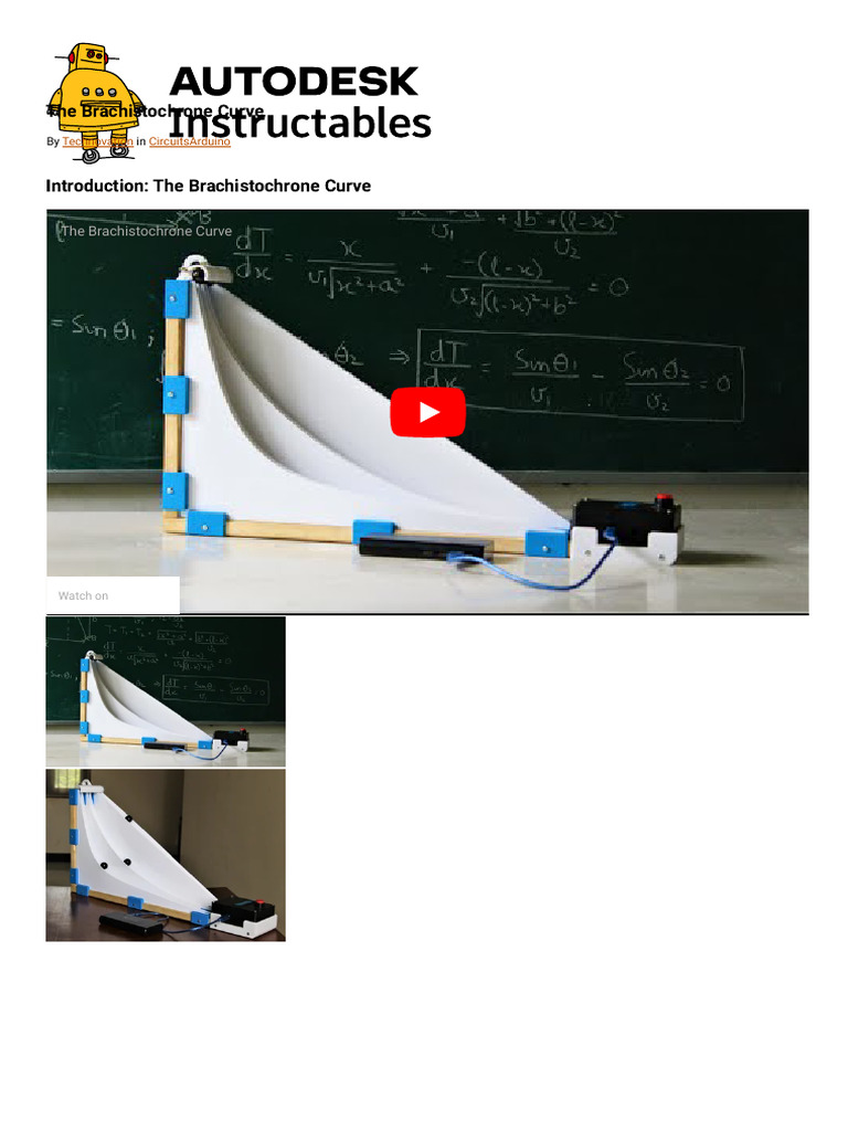 The Brachistochrone Curve - 18 Steps (With Pictures) - Instructables | PDF