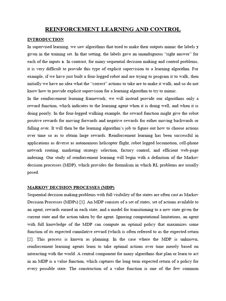 Reinforcement Learning and Control | PDF