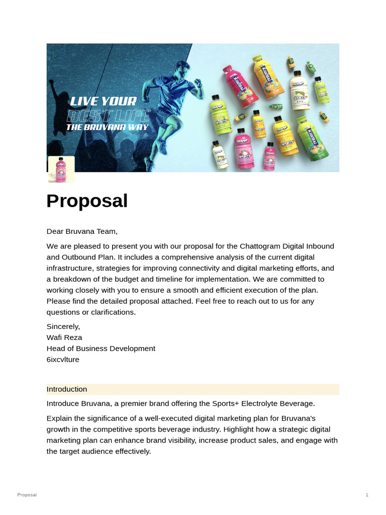 Bruvana Proposal | PDF