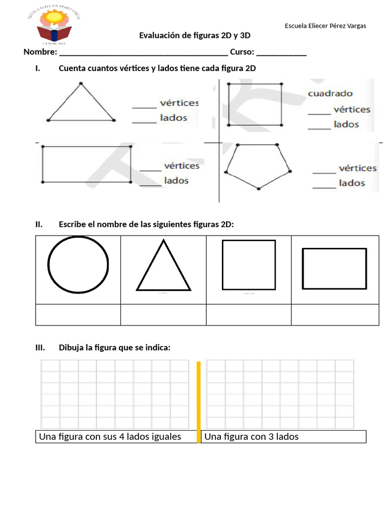 Evaluación de figuras 2D y 3D NUEVA | PDF