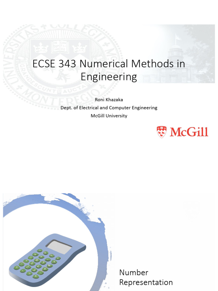 Lecture 1 Number_Representation ECSE 343 | PDF