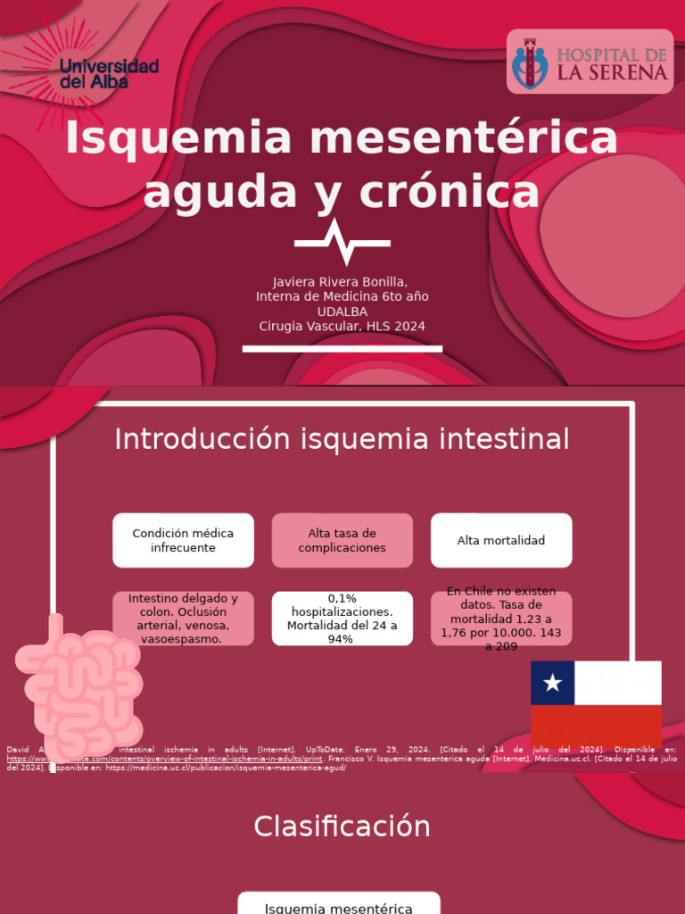 Isquemia Mesenterica Aguda y Crónica Internado Cirugia Vascular | PDF