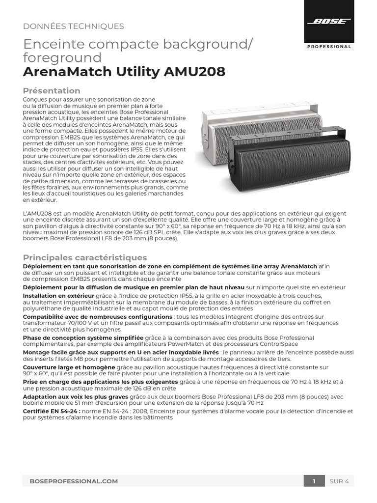 Fiche Technique Enceinte Murale Bose | PDF