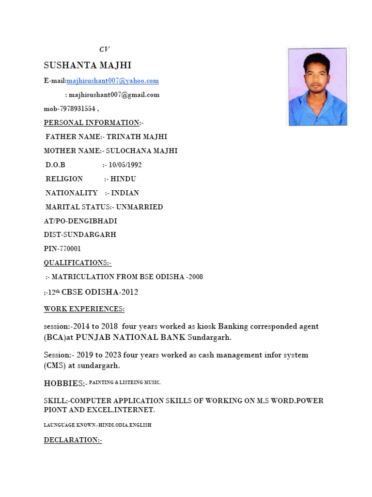 SUSHANT CV - Docx1 | PDF