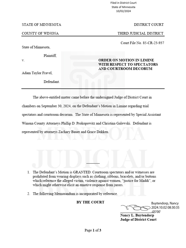 Motion On Spectators and Courtroom Decorum | PDF | Courtroom | Law