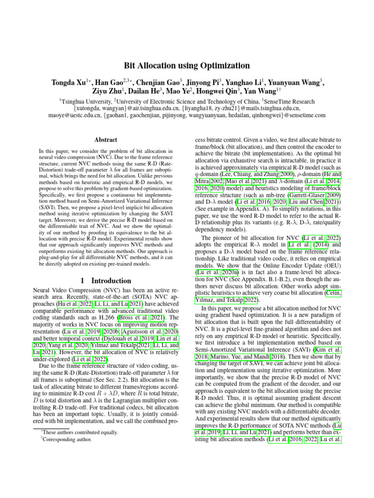 Bit Allocation Using Optimization | PDF