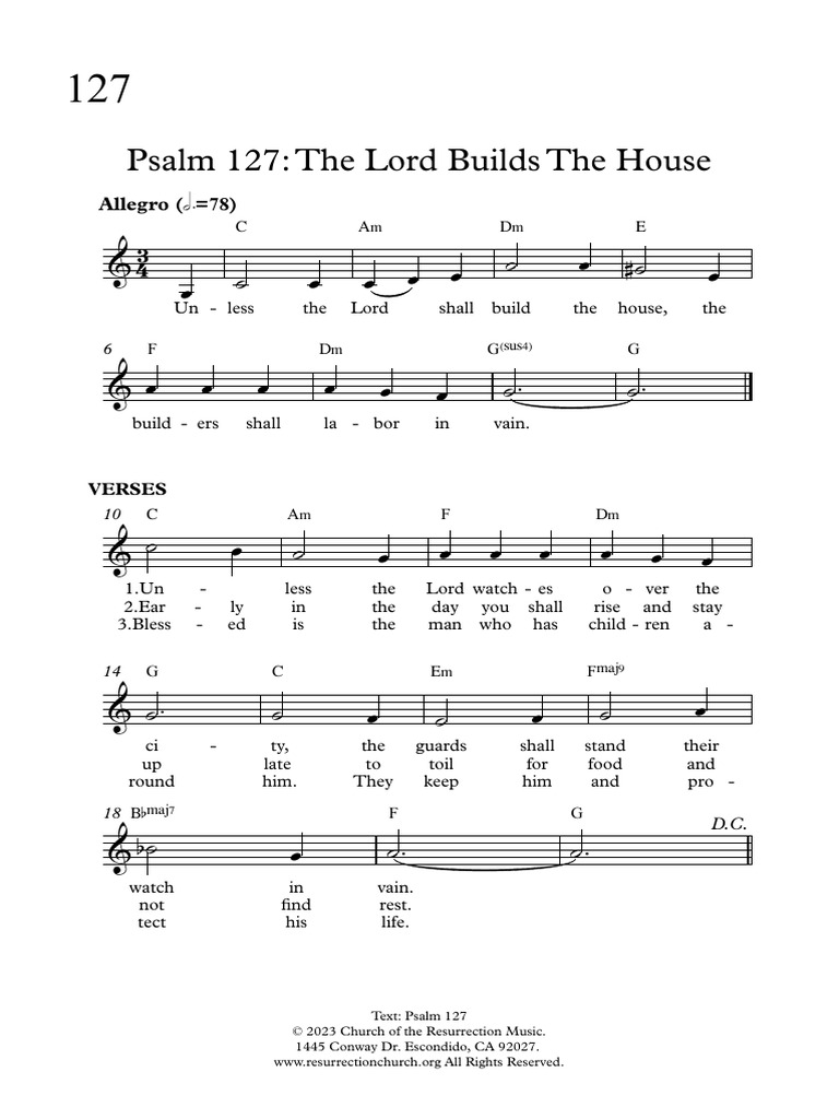 127 Psalm 127 Full Score PDF