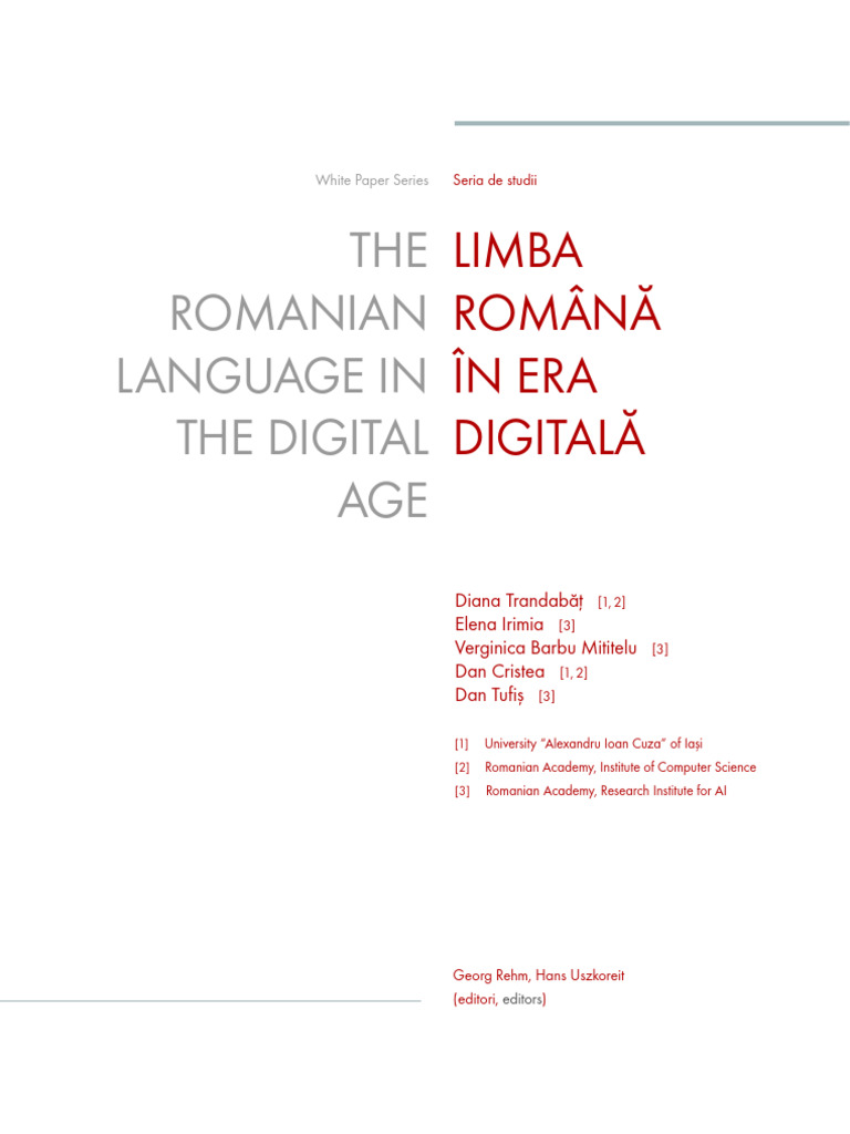 The Romanian Language in The Digital Age by Georg Rehm, Hans Uszkoreit ...