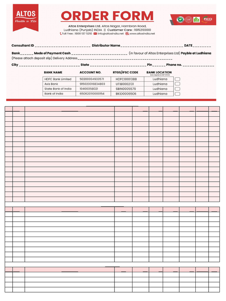 Order Form Sep Month | PDF
