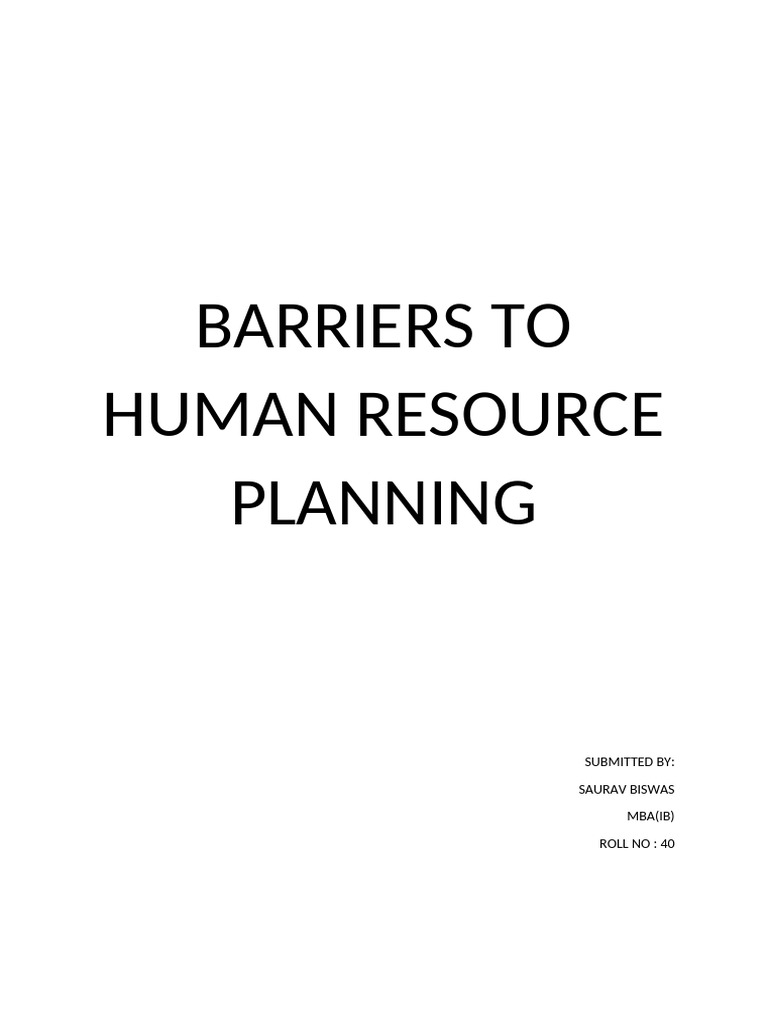 Barriers To HRP | PDF