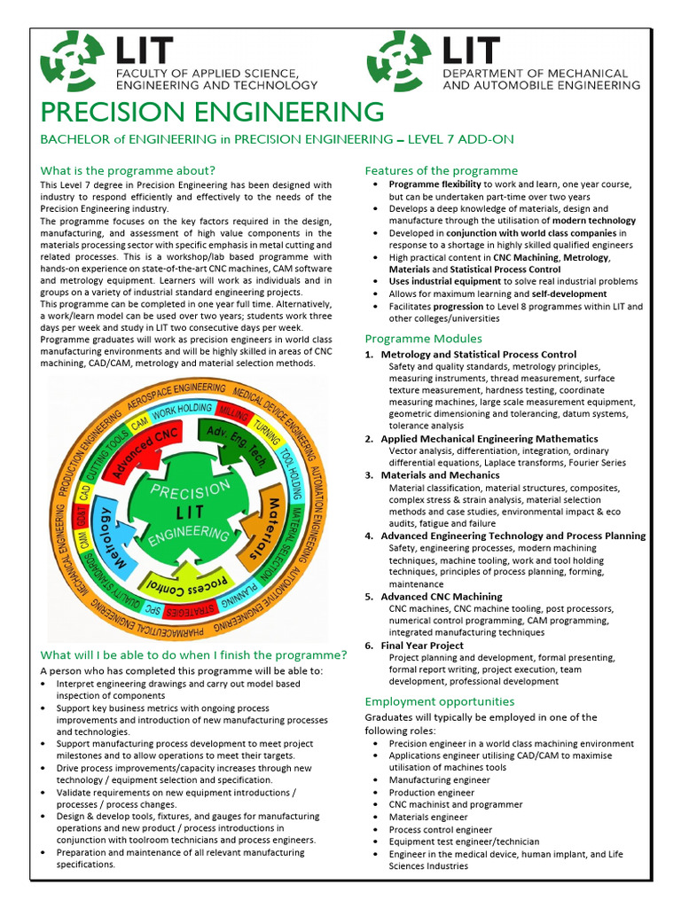 Precision Engineering Degree Brochure | PDF
