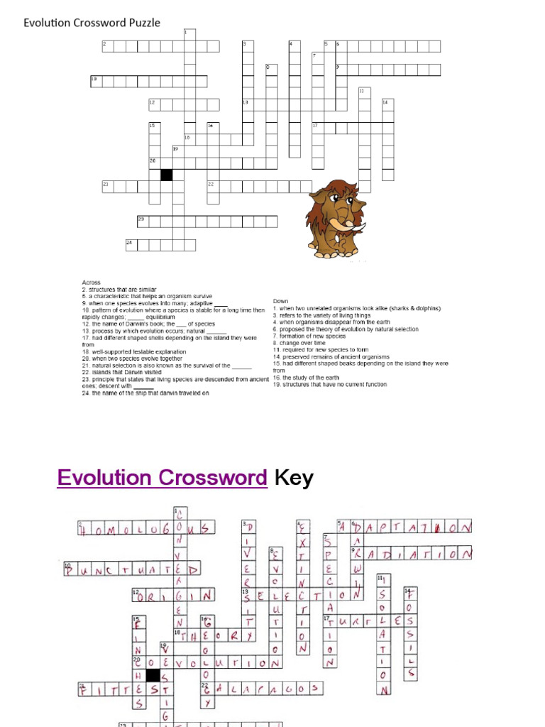 Evolution Crossword | PDF