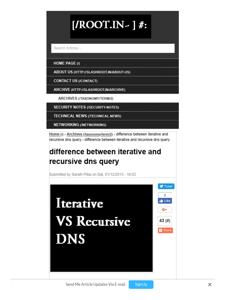 Difference Between Iterative and Recursive Dns Query | PDF | Domain Name System | Technology ...
