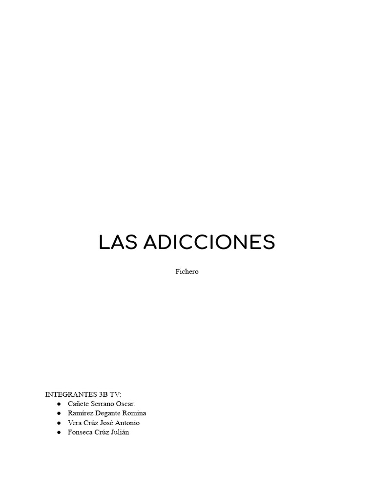 LAS ADICCIONES | PDF