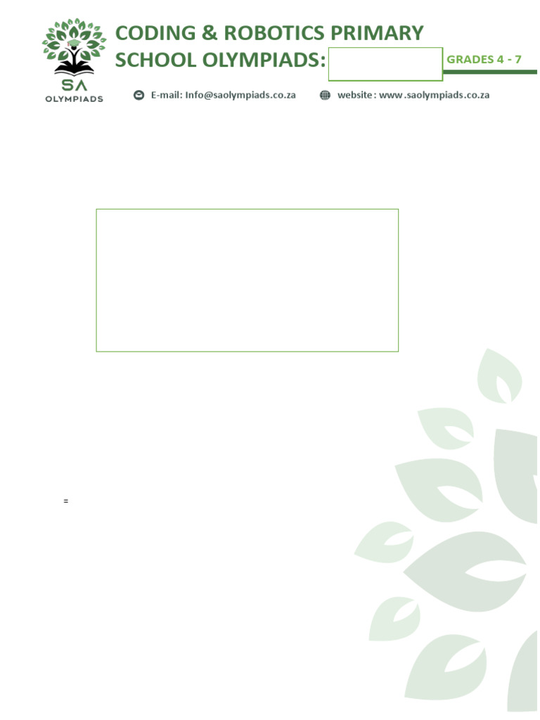 Coding and Robotics Guide and Scope Grade 6 | PDF