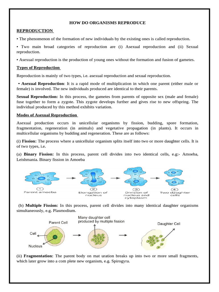 How Organisms Reproduce | PDF