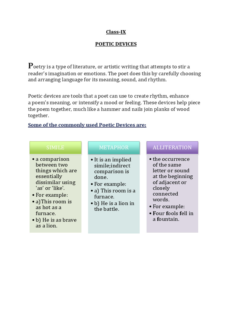 Poetic Devices | PDF
