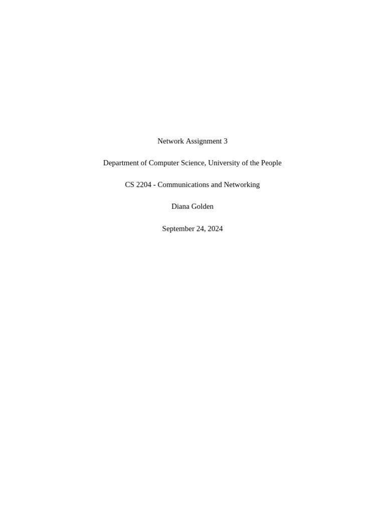 Network Assignment | PDF