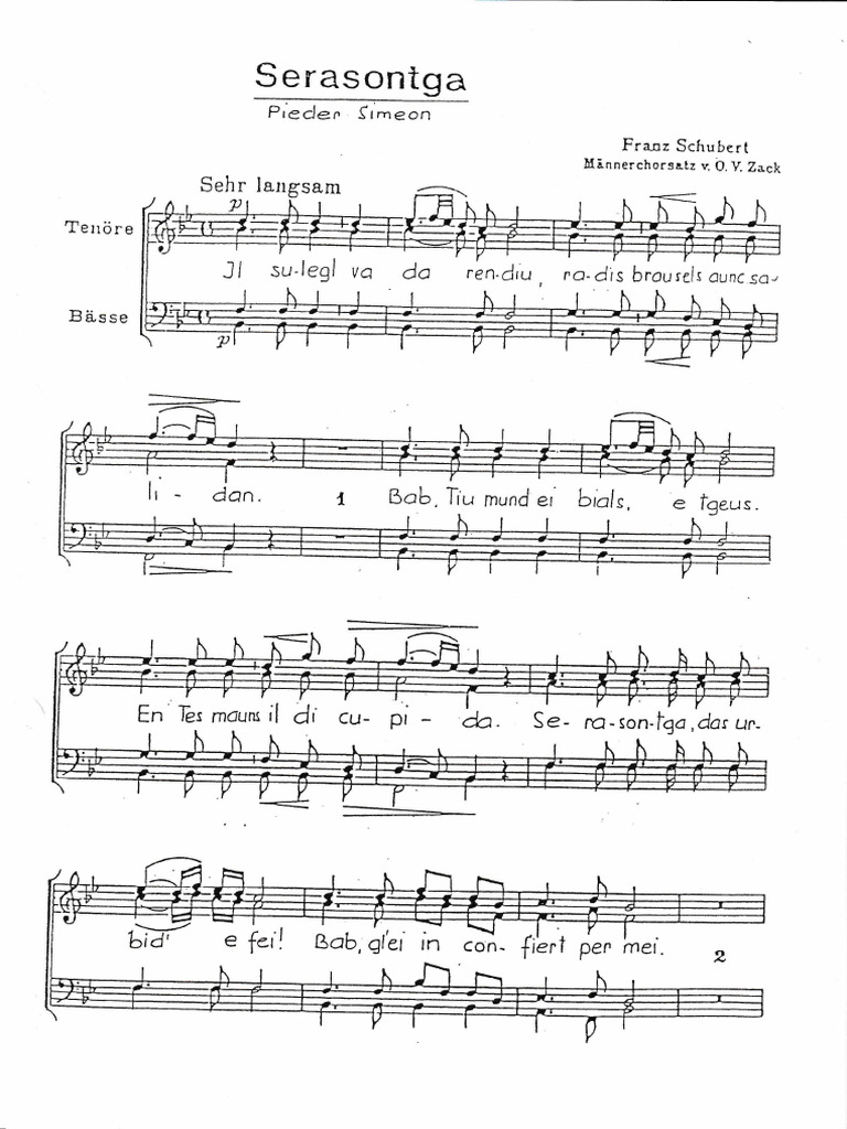 Serasontga Franz Schubert Text Rom P. Simeon | PDF
