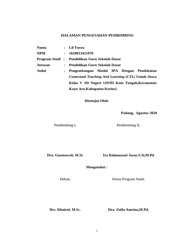 Lembar Pengesahan | PDF